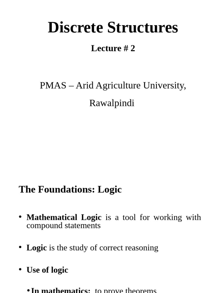 Logic for Math and CS Students | PDF | Formalism (Deductive) | Logic