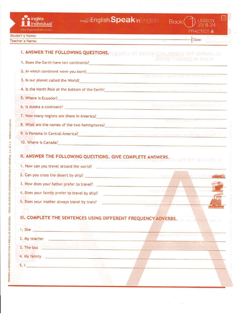 Book 1 Lessons 23-24 | PDF