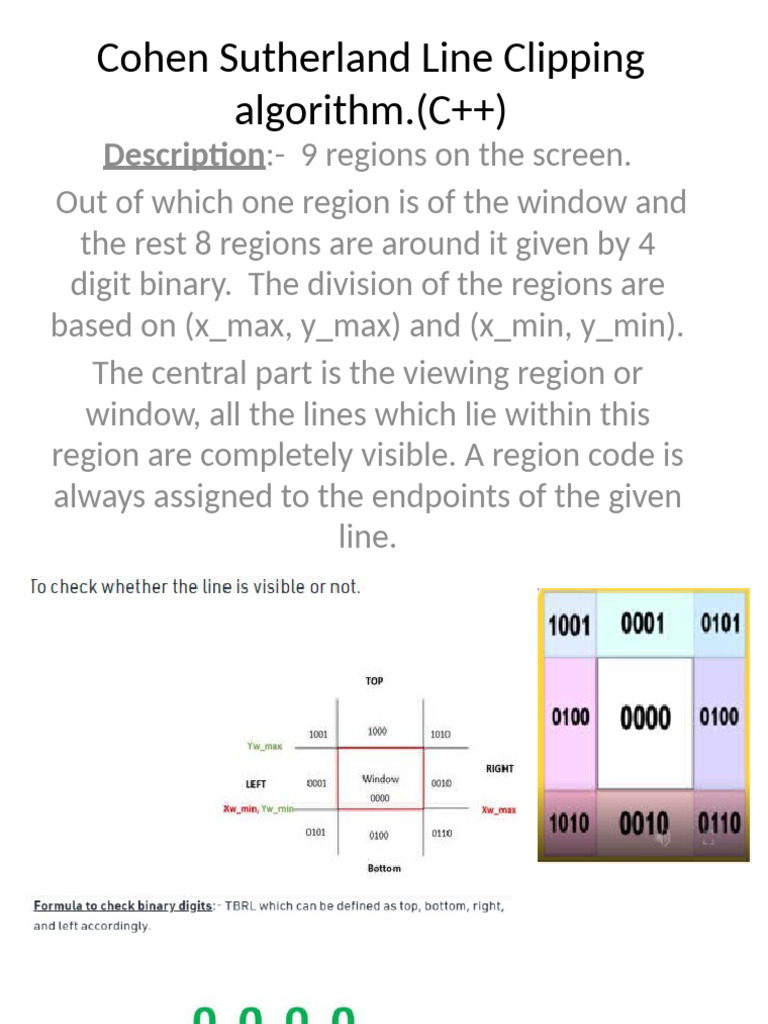 Cohen Sutherland Line Clipping Algorithm | PDF