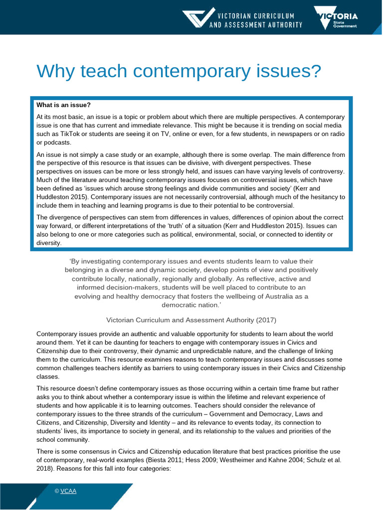 Teaching Contemporary Issues in Education | PDF | Teachers | Citizenship