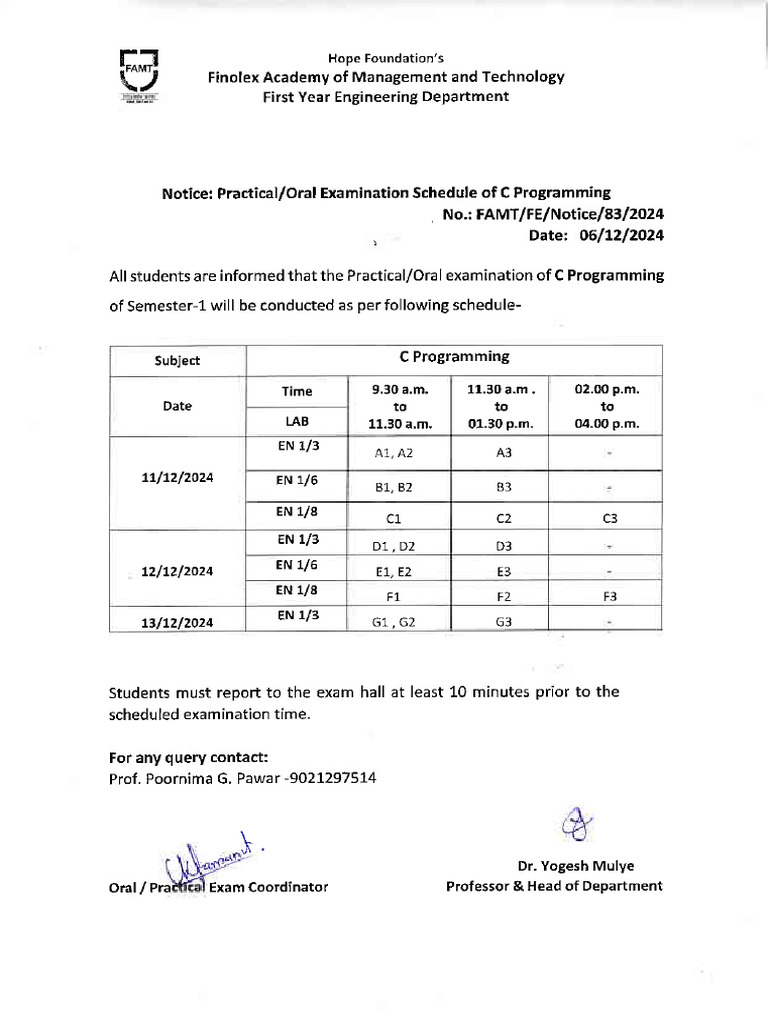 Practical-Oral Examination C-Programming | PDF