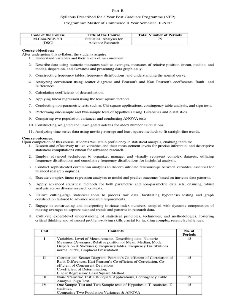 M.Com. (NEP) - Sem. III | PDF | Government Budget Balance | Statistics