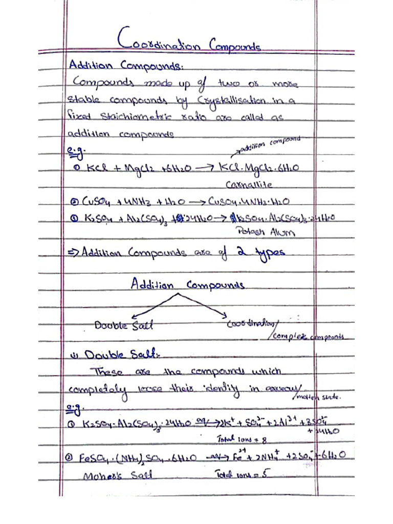 Coordination Compounds, Ligands and Their Classification, IUPAC of Coordination Complexes | PDF