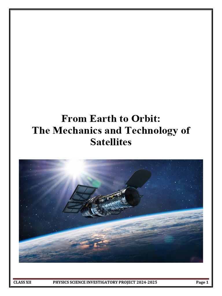 final physics project | PDF | Satellite | Orbit