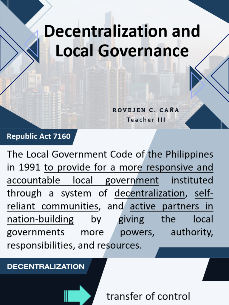 Decentralization and Local Governance | PDF | Governance | Government