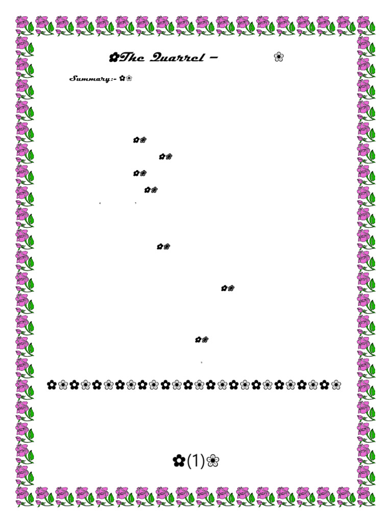 The Quarrel Term 2 English Grade 6 2-11-24 (1) | PDF