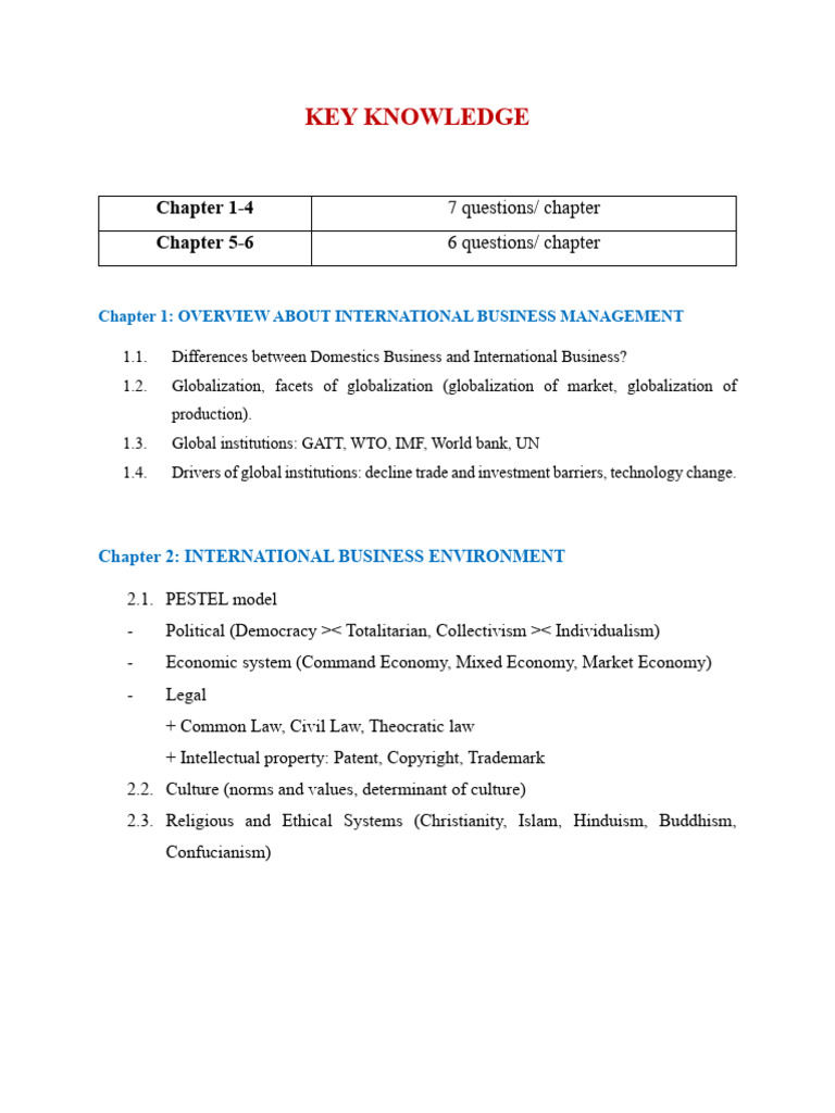 Key Knowledge | PDF | World Trade Organization | Cultural Globalization