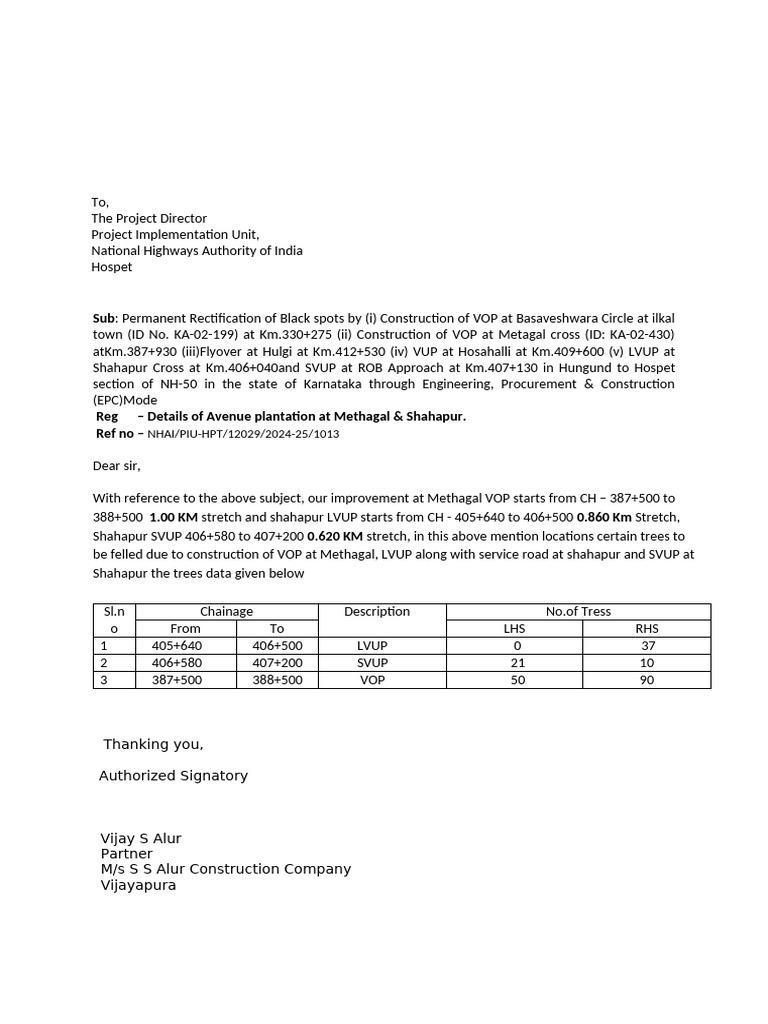 SSAC - Details of Avenue Plantation | PDF