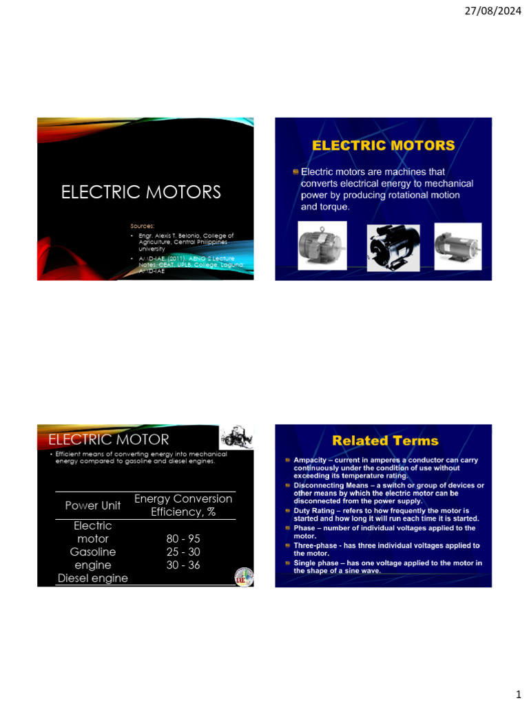 01 - Electric Motor 4 | PDF | Electric Motor | Horsepower