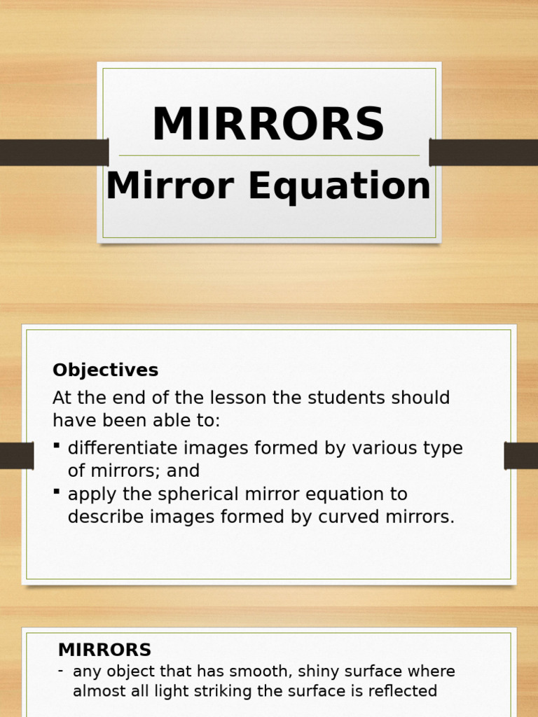 Mirror and Mirror M | PDF | Optics | Glass Engineering And Science