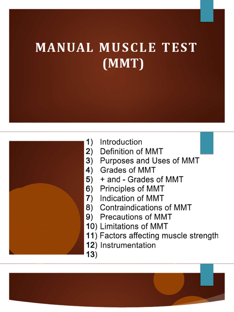 Intro to MMT | PDF | Clinical Medicine | Musculoskeletal System