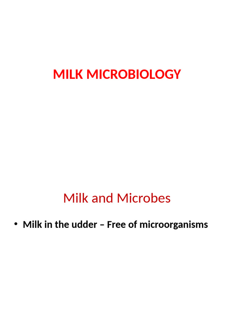 Milk Microbiology | PDF | Milk | Microorganism