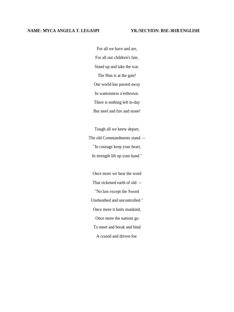 Poem-Rudyard Kipling | PDF