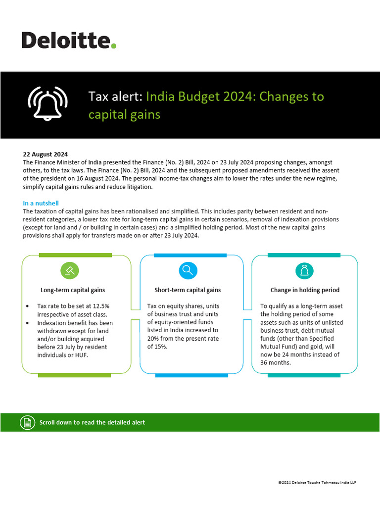 2024 Budget Changes in Capital Gain | PDF | Capital Gains Tax | Indexation