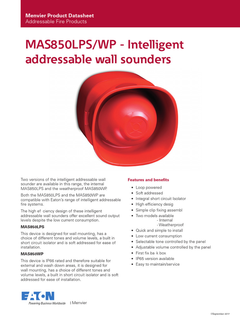 Intelligent Addressable Wall Sounders | PDF | Electromagnetism ...