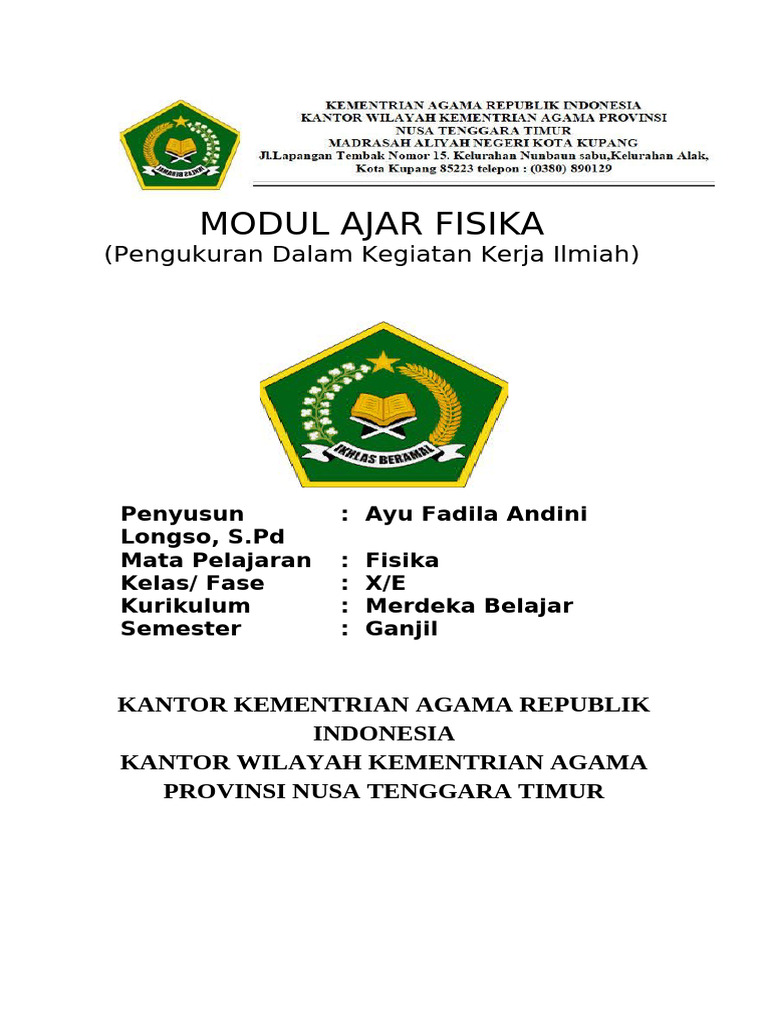 Modul Ajar Pengukuran Ayu Fix Print | PDF