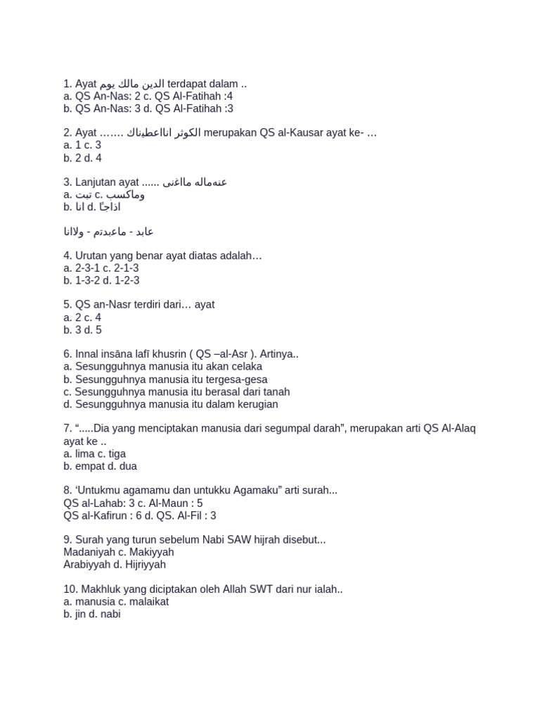Latihan Soal Mapsi | PDF