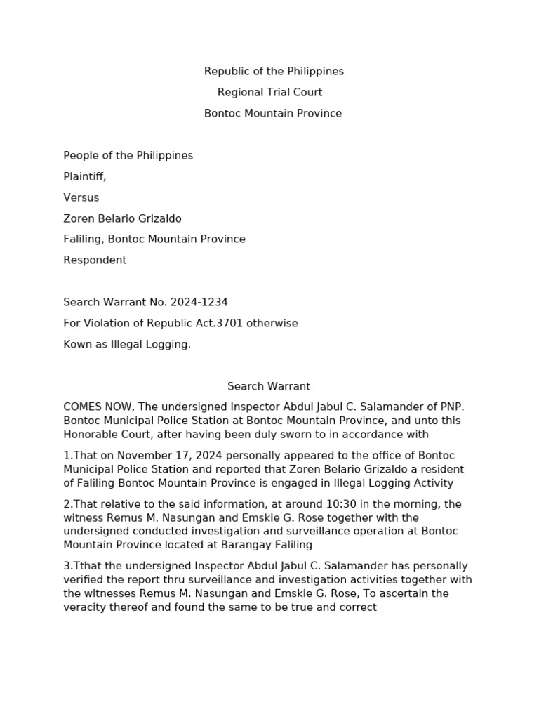 Search Warrant | PDF