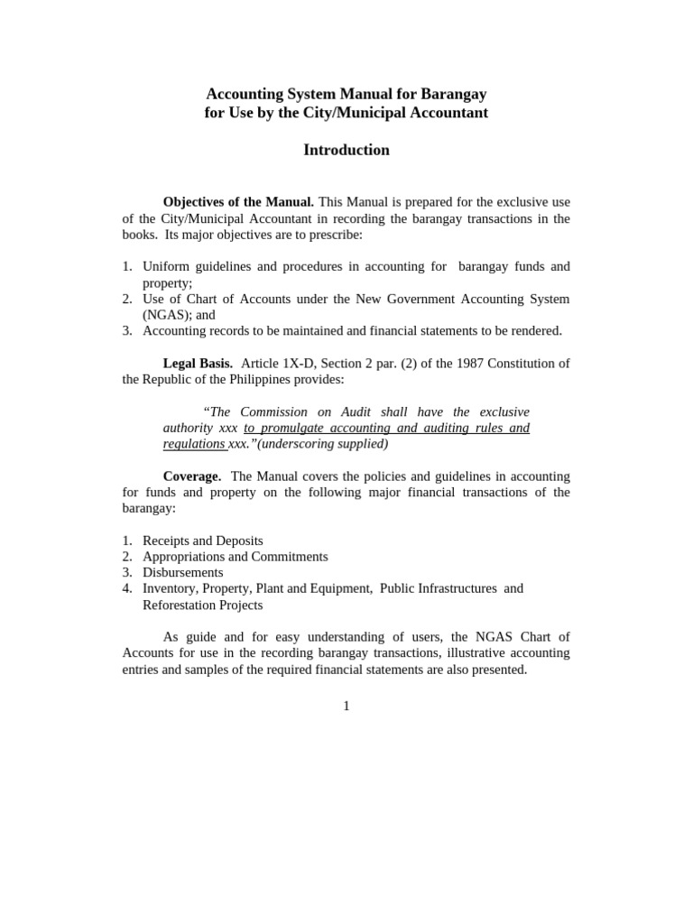 Acctg Man. For Bgy - Accountant Vol. IV | PDF | Bookkeeping | Banks