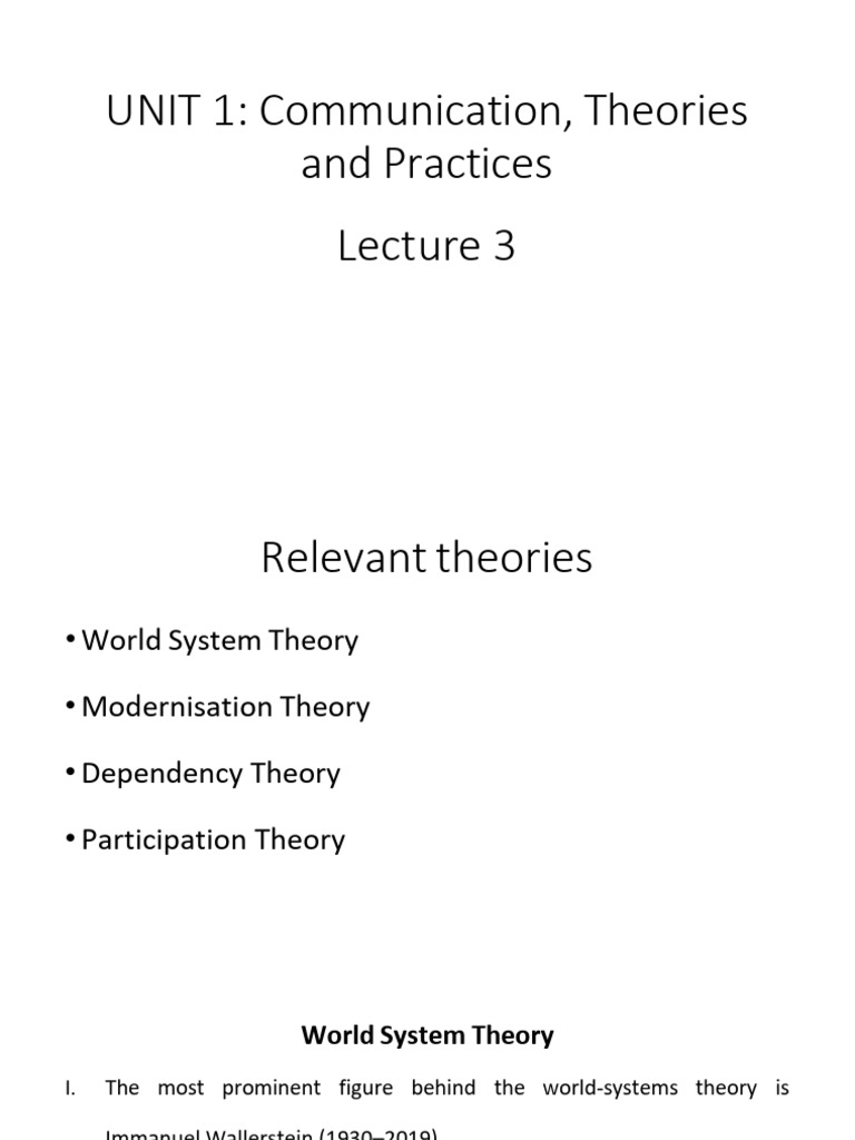 LECTURE SLIDES _ RELAVANT THEORIES | PDF | World Systems Theory ... LECTURE SLIDES _ RELAVANT THEORIES | PDF | World Systems Theory ...