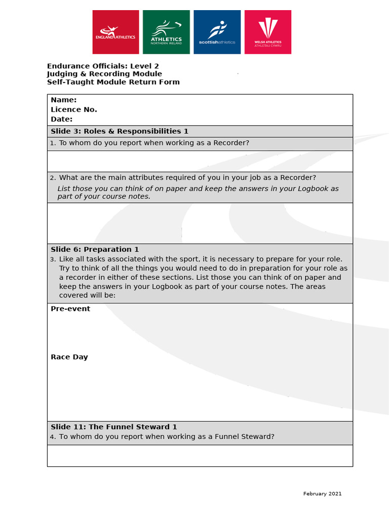 7 Level 2 Judging And Recording Questions Pdf 