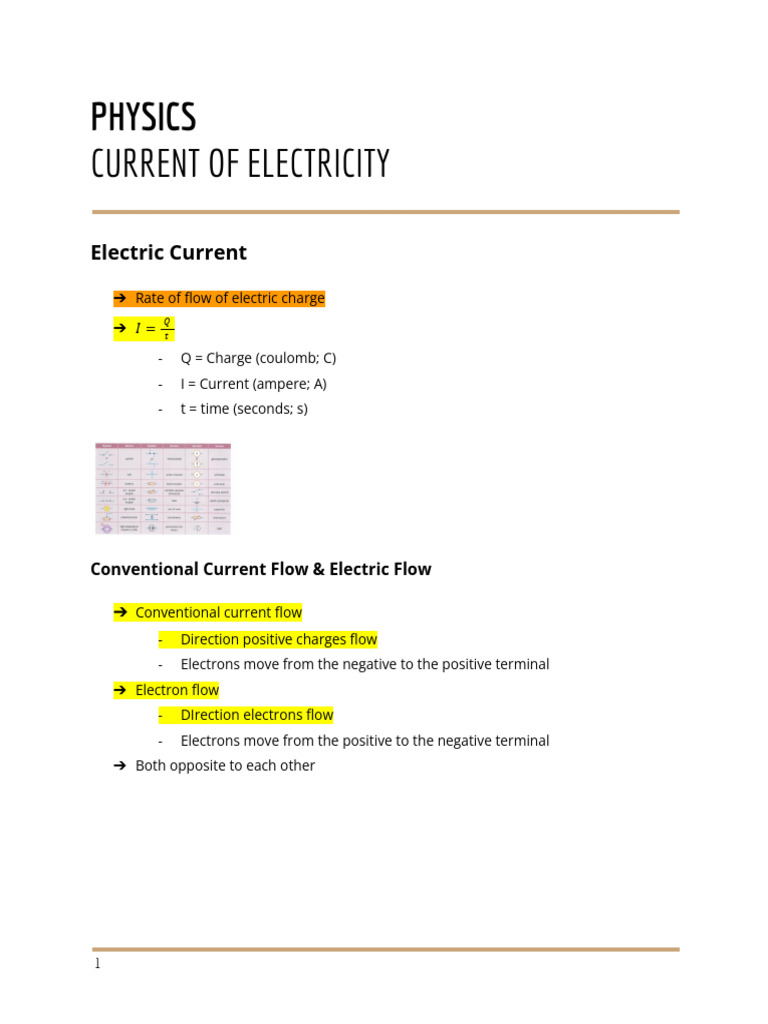Current of Electricity | PDF | Electrical Resistance And Conductance ...