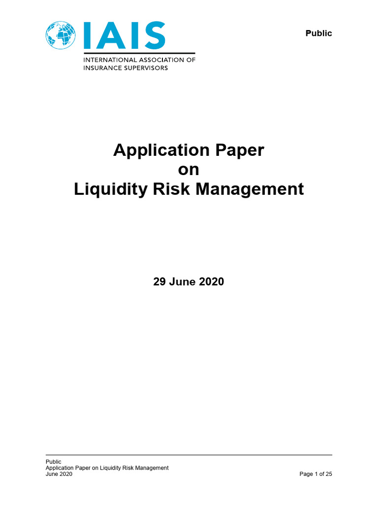 200629-Application-Paper-on-Liquidity-Risk-Management | PDF | Market ...