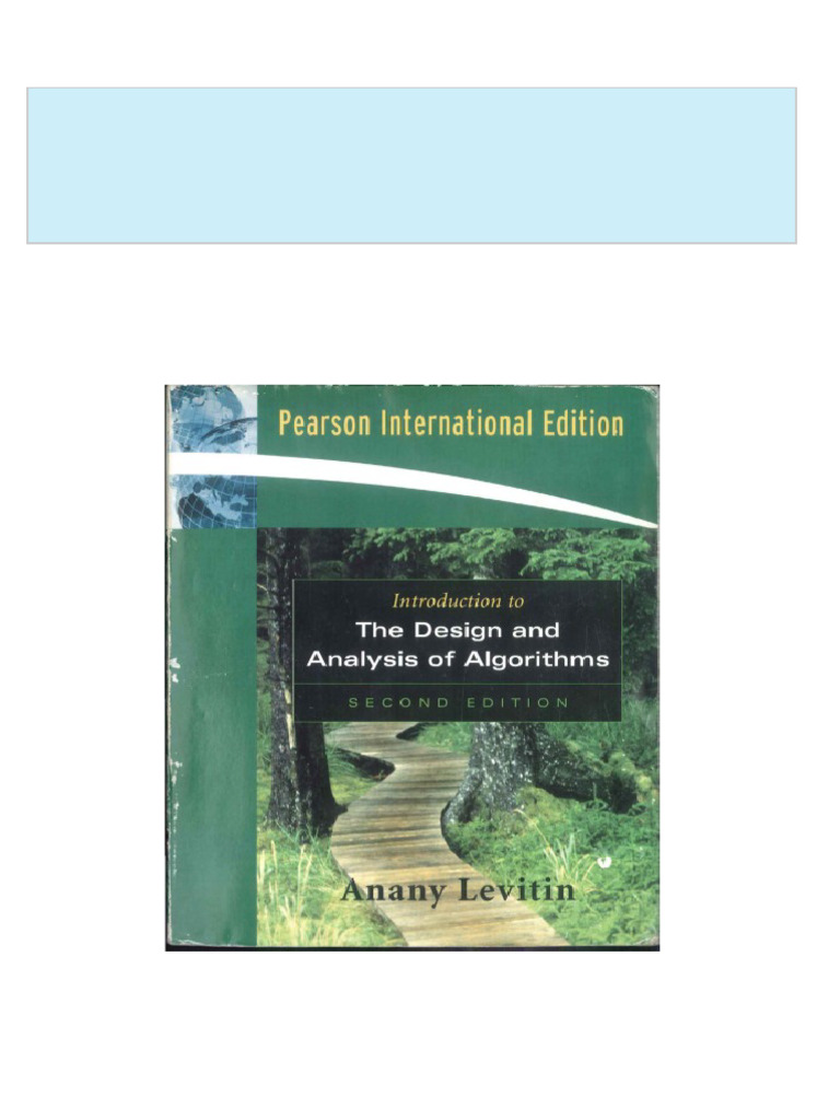 Immediate Download Introduction To The Design Analysis Of Algorithms
