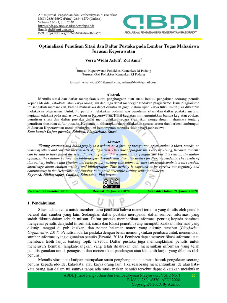 Optimalisasi Penulisan Sitasi Dan Daftar | PDF
