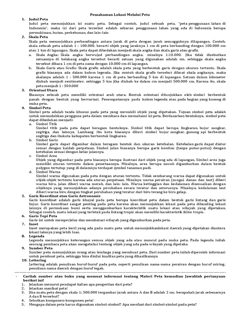 Pemahaman Lokasi Melalui Peta | PDF