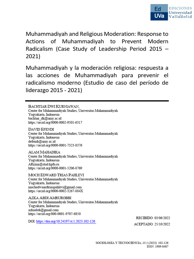 Muhammadiyah and Religious Moderation | PDF | Oligarchy