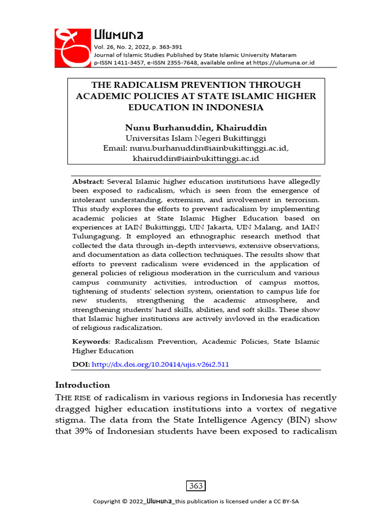 The Radicalism Prevention Pdf Curriculum Phenomenology Philosophy