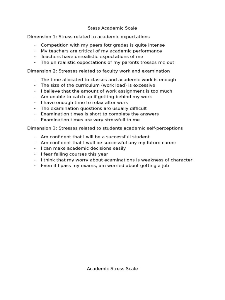 Perception of Academic Stress | PDF