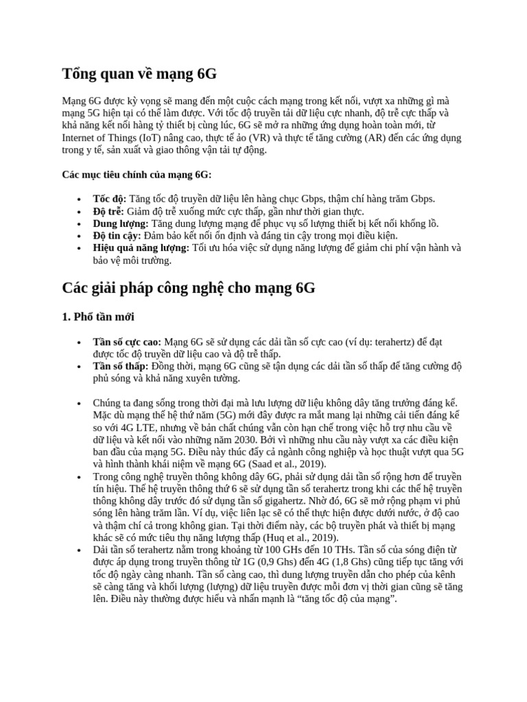 Tổng quan về mạng 6G | PDF