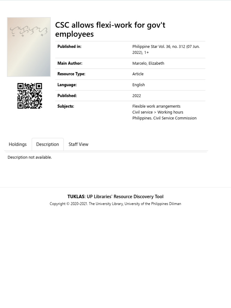 Description_ CSC allows flexi-work for gov't employees | PDF