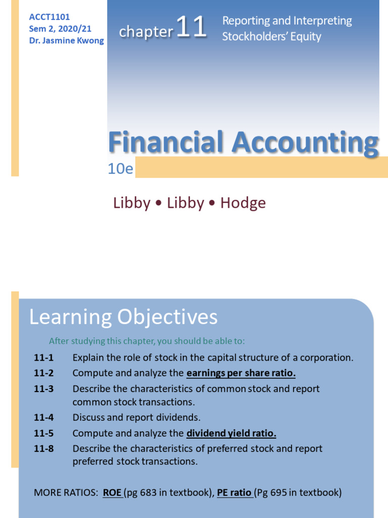 ACCT1101 - Chapter 11 | PDF | Stocks | Dividend