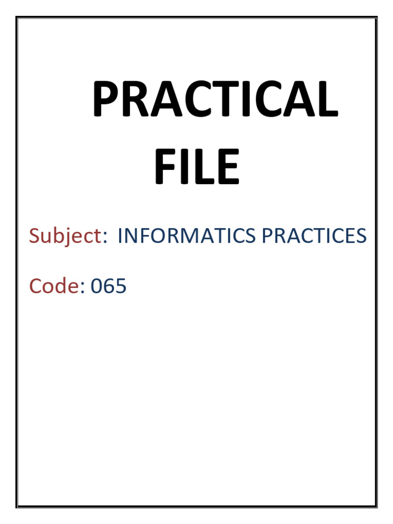 Practical File Class 11 | PDF | Table (Database) | Computer Programming