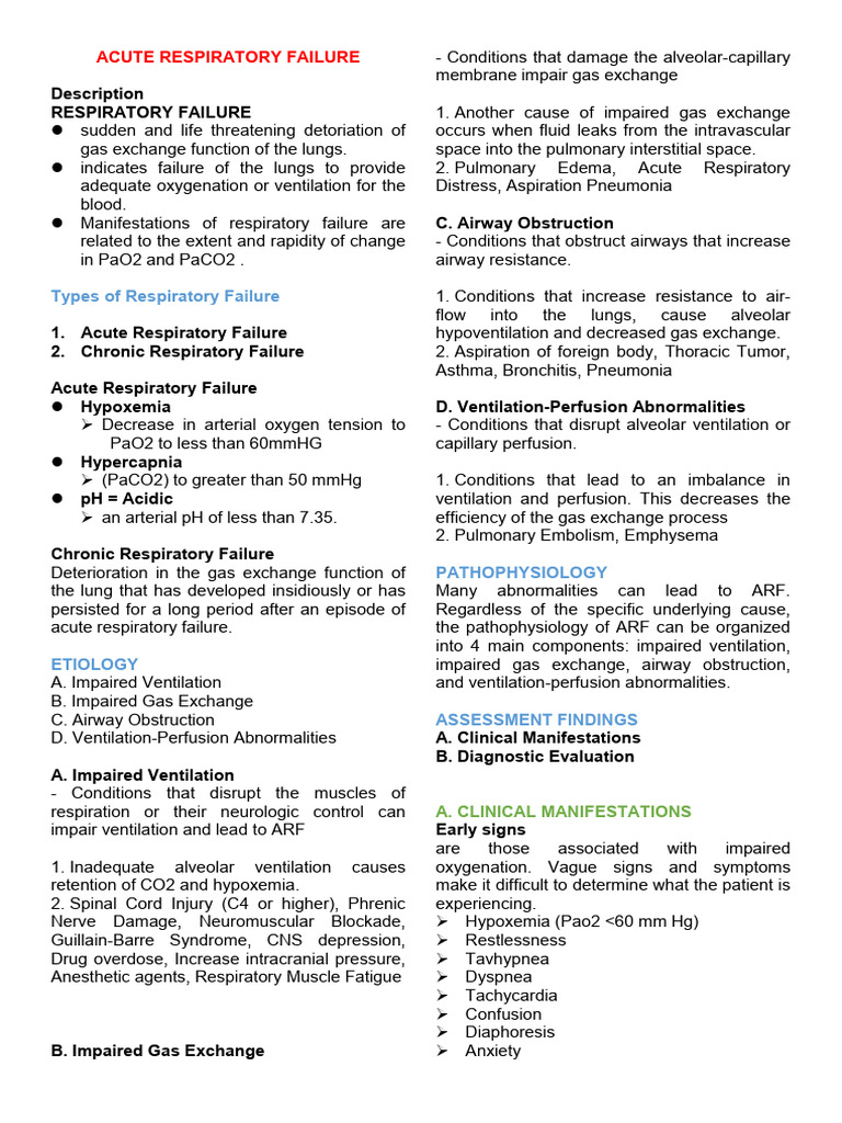 Understanding Acute Respiratory Failure | PDF | Lung | Respiratory System