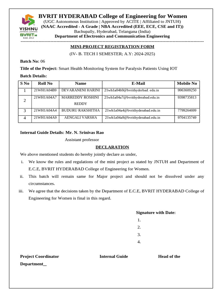 Mini Project Abstract Final | PDF