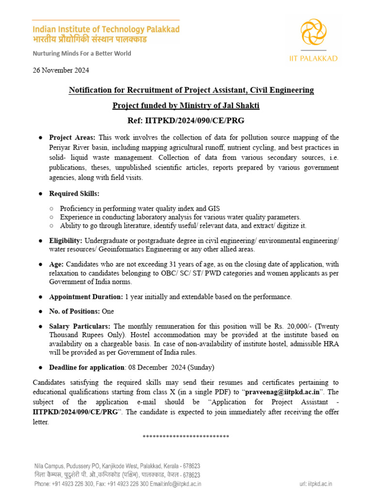 Iitpkd 2024 090 Ce PRG | PDF