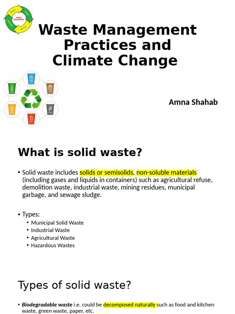 11 - Waste Management Practices - Amna | PDF | Waste | Waste Management