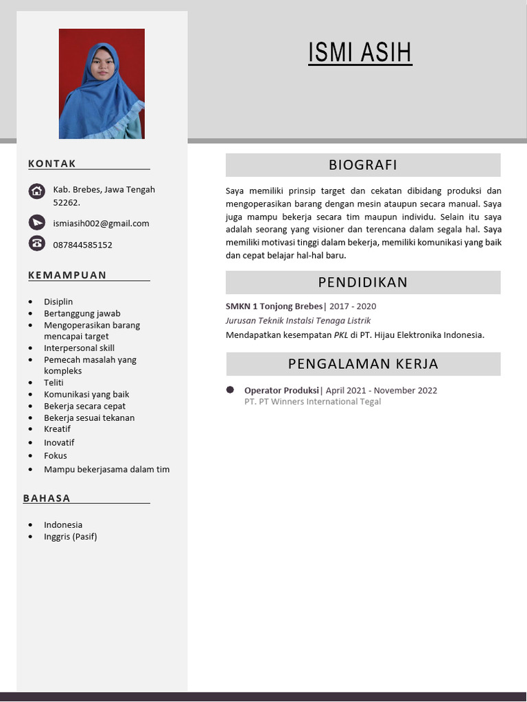 CV Ismi Asih | PDF