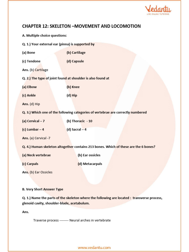 Selina Concise Biology Class 9 ICSE Solutions For Chapter 12 - Movement ...