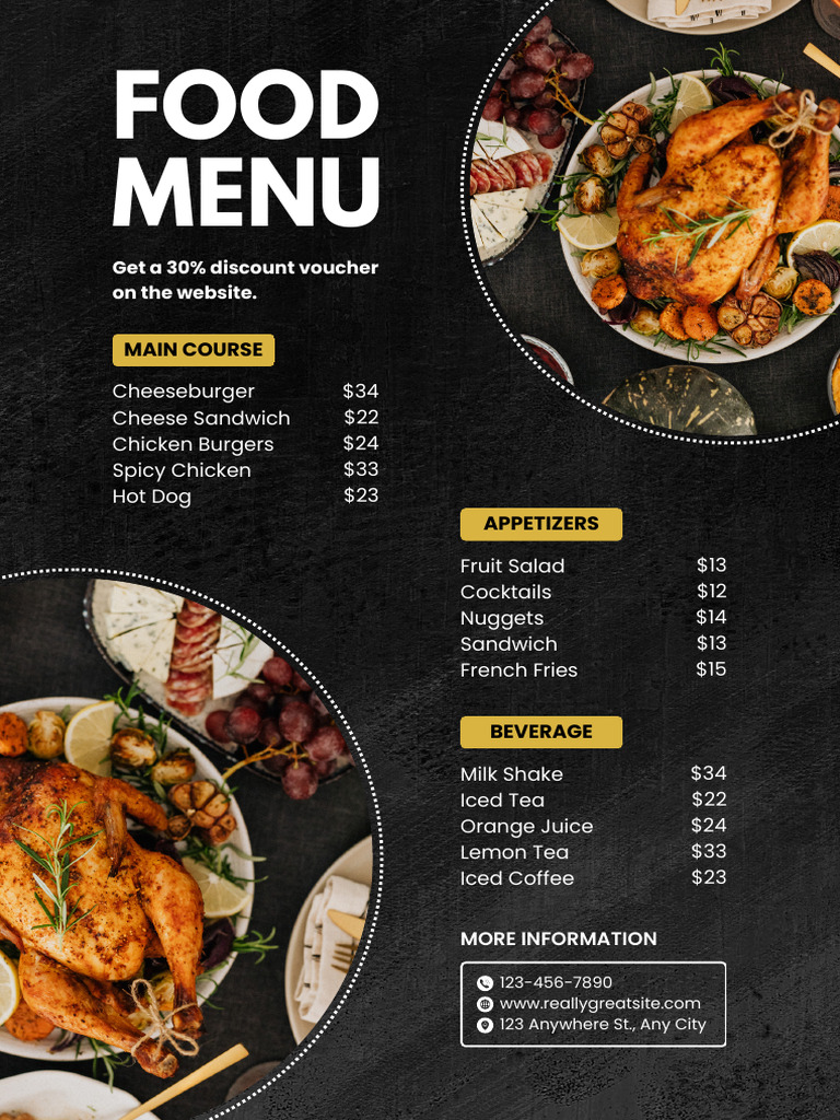 Yellow Restaurant Menu | PDF