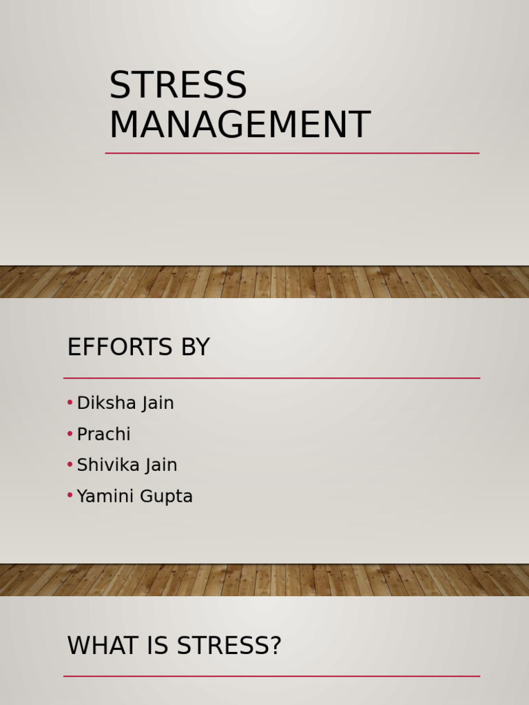 Stress Management | PDF