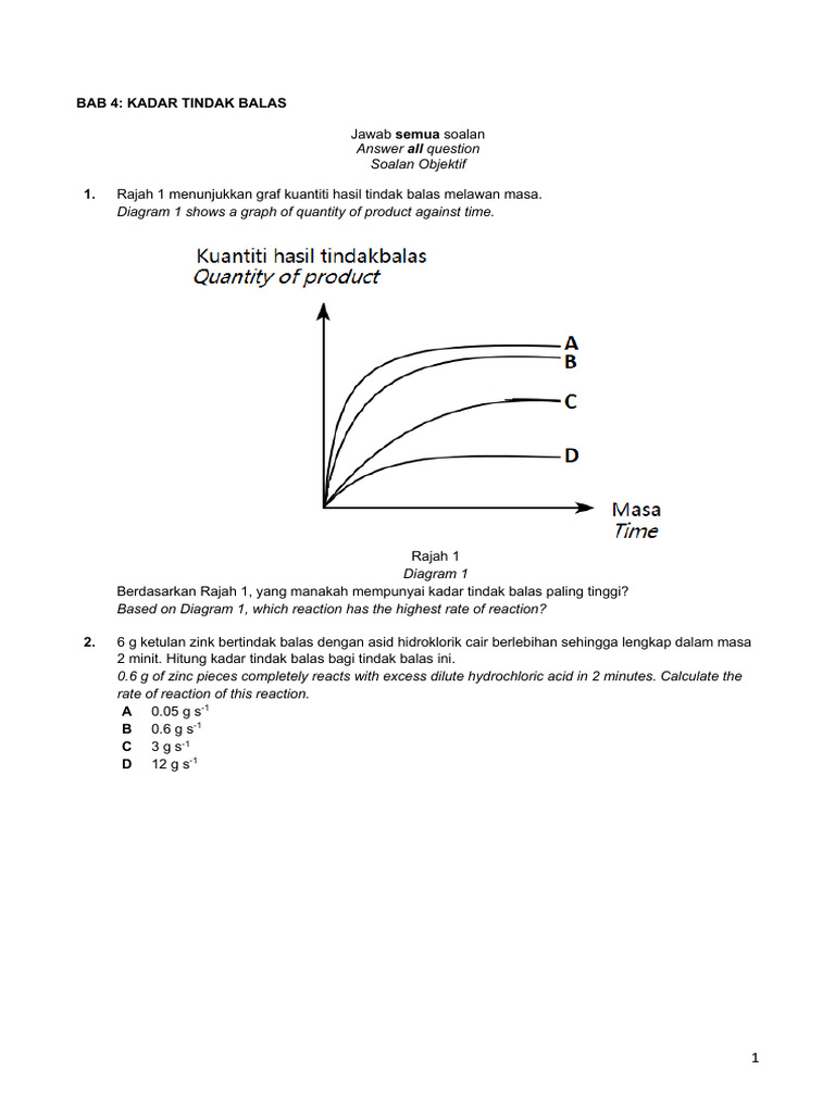 Prolab Sains t5 - Bab 4 Kadar Tindakbalas | PDF