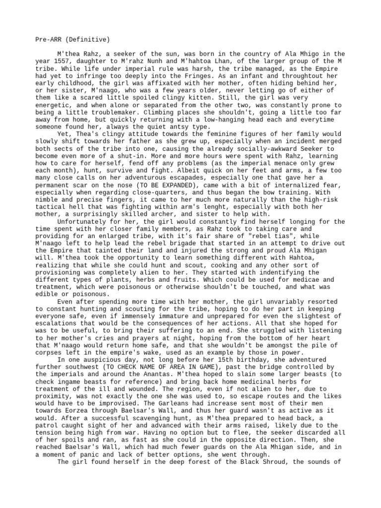 Thea Backstory | PDF