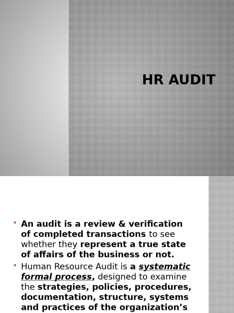 hr audit | PDF | Human Resources | Human Resource Management