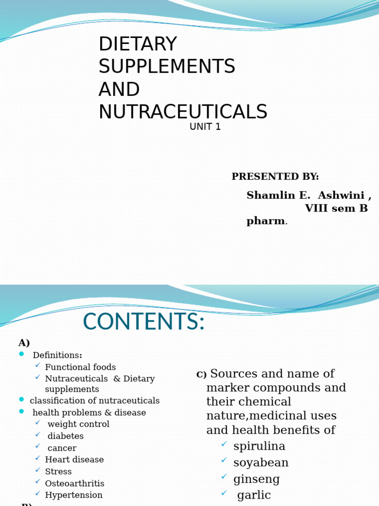 Dietary Supplements | PDF | Dietary Supplements | Foods