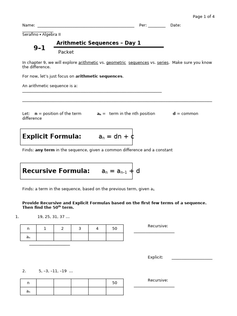 Understanding Arithmetic Sequences | PDF | Mathematics | Mathematical ...